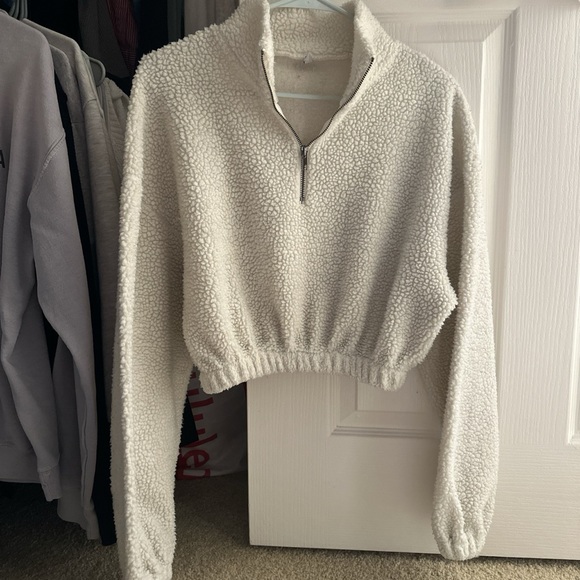 Forever 21 | Tops | Fuzzy Quarter Zip Cropped Sweater | Poshmark